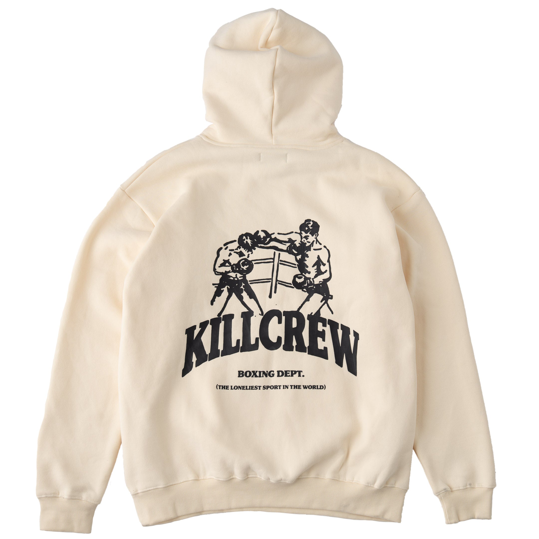 OVERSIZED LUX BOXING DEPARTMENT HOODIE - CREAM / BLACK – Kill Crew
