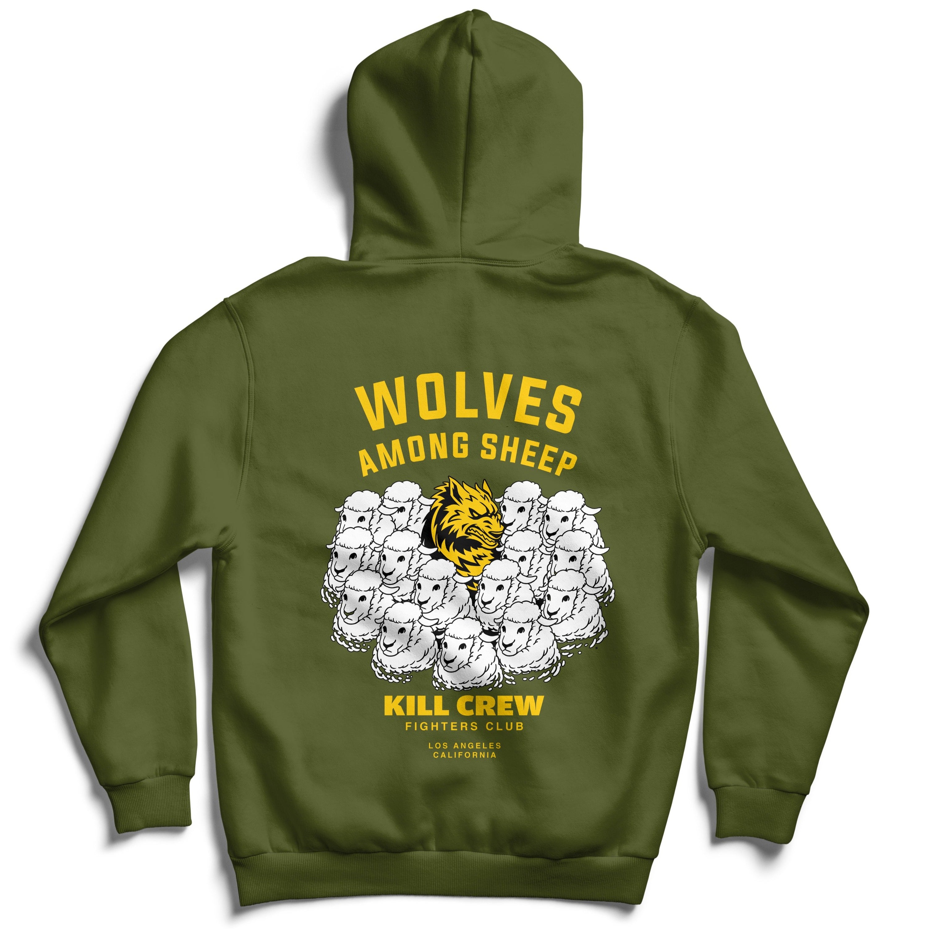 WOLVES AMONG SHEEP HOODIE v2 - OLIVE – Kill Crew