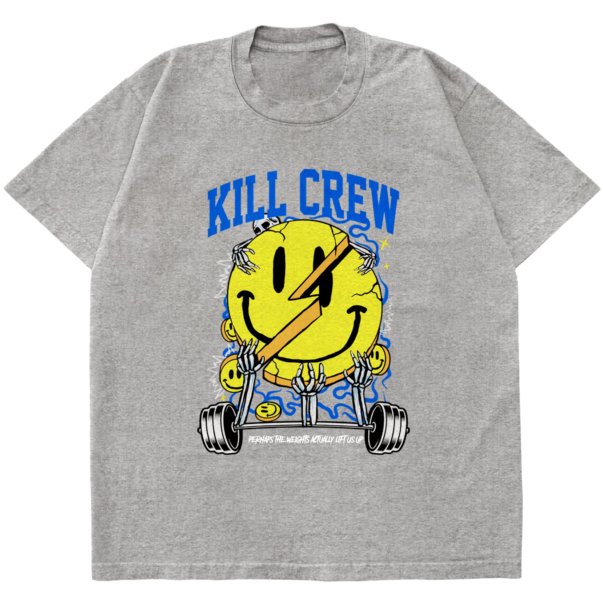 OVERSIZED "WEIGHTS LIFT US UP" T-SHIRT - GREY – Kill Crew