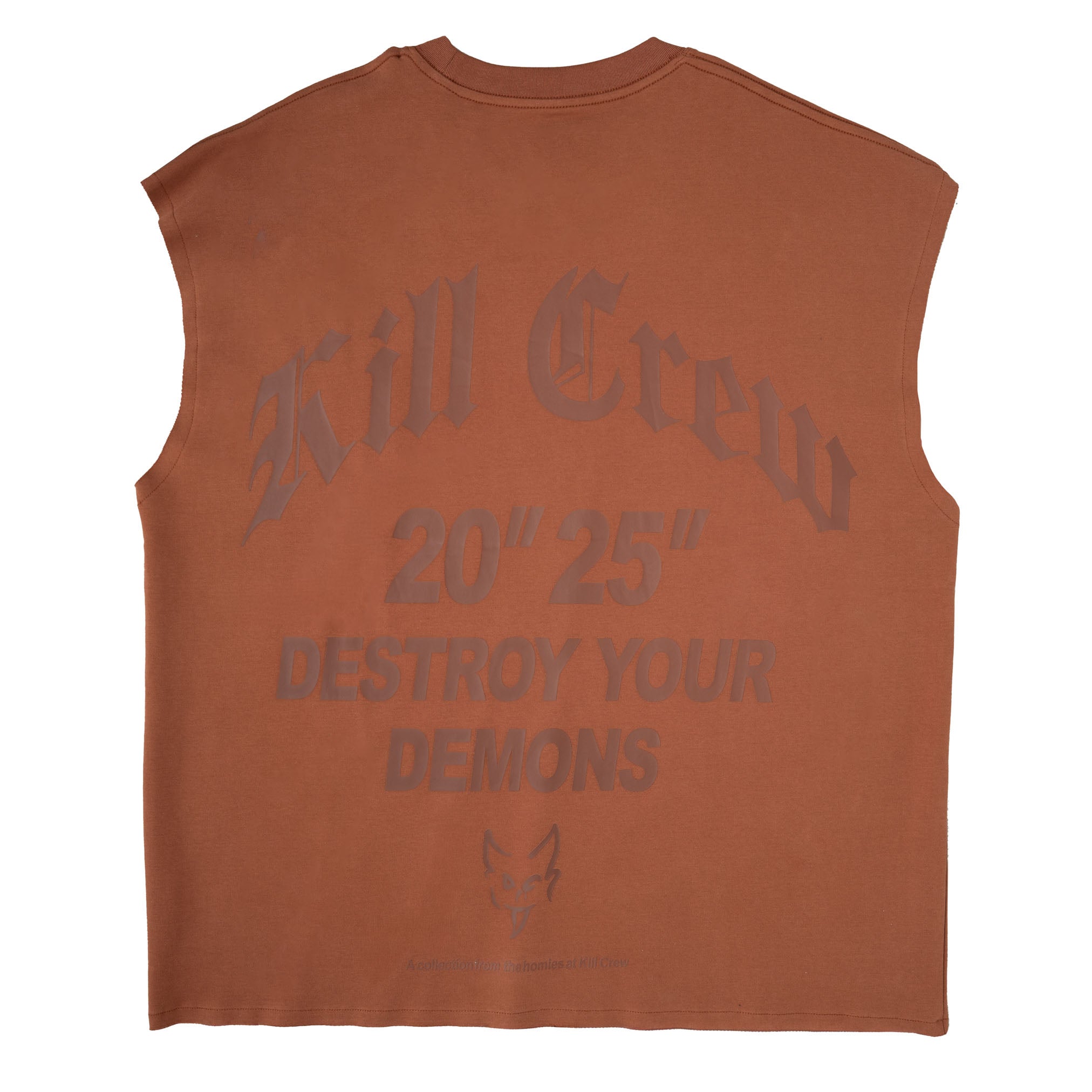 NATURAL COTTON CUTOFF "DESTROY" - BROWN – Kill Crew