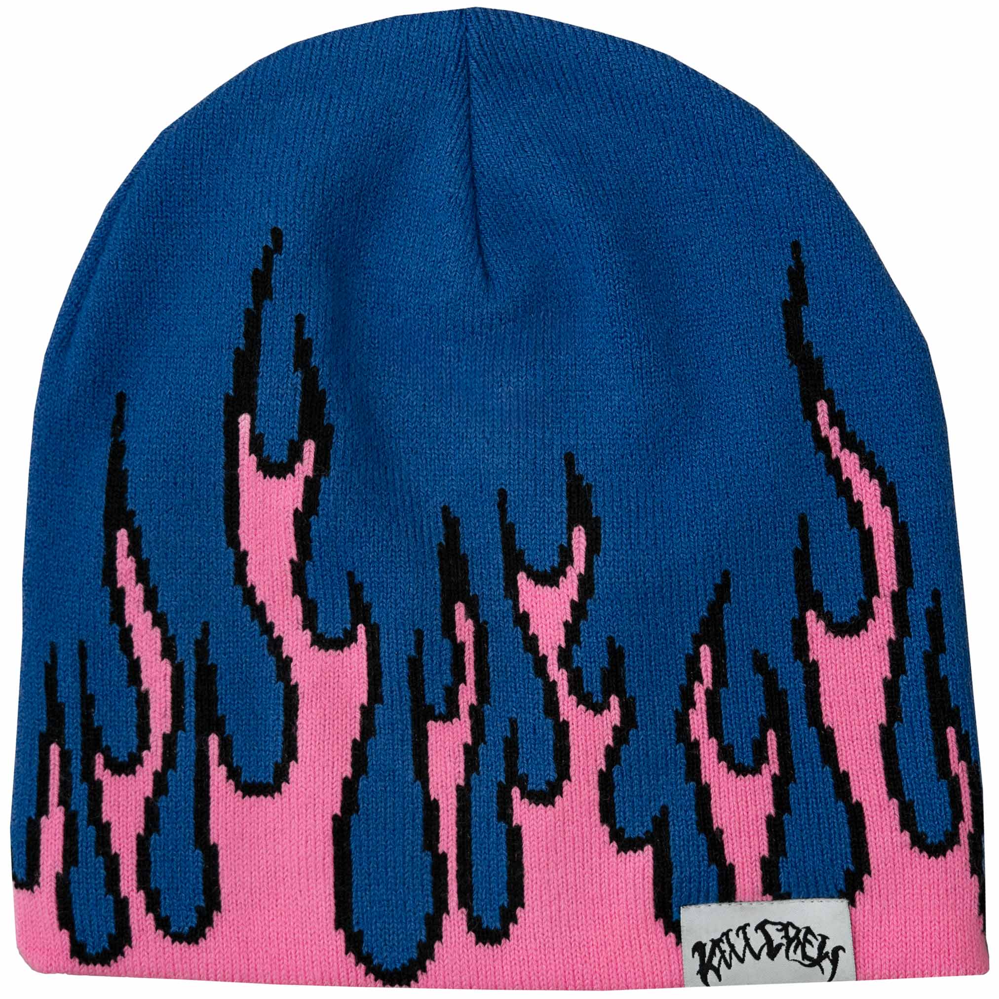 FLAME SKULL CAP BEANIE - BLUE / PINK – Kill Crew
