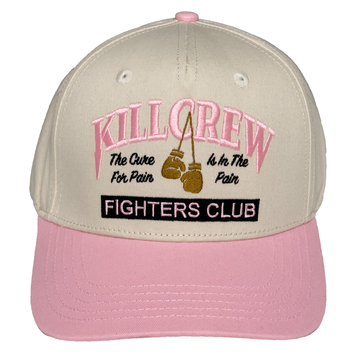 PAIN 5 PANEL SNAPBACK - CREAM / PINK - Kill Crew