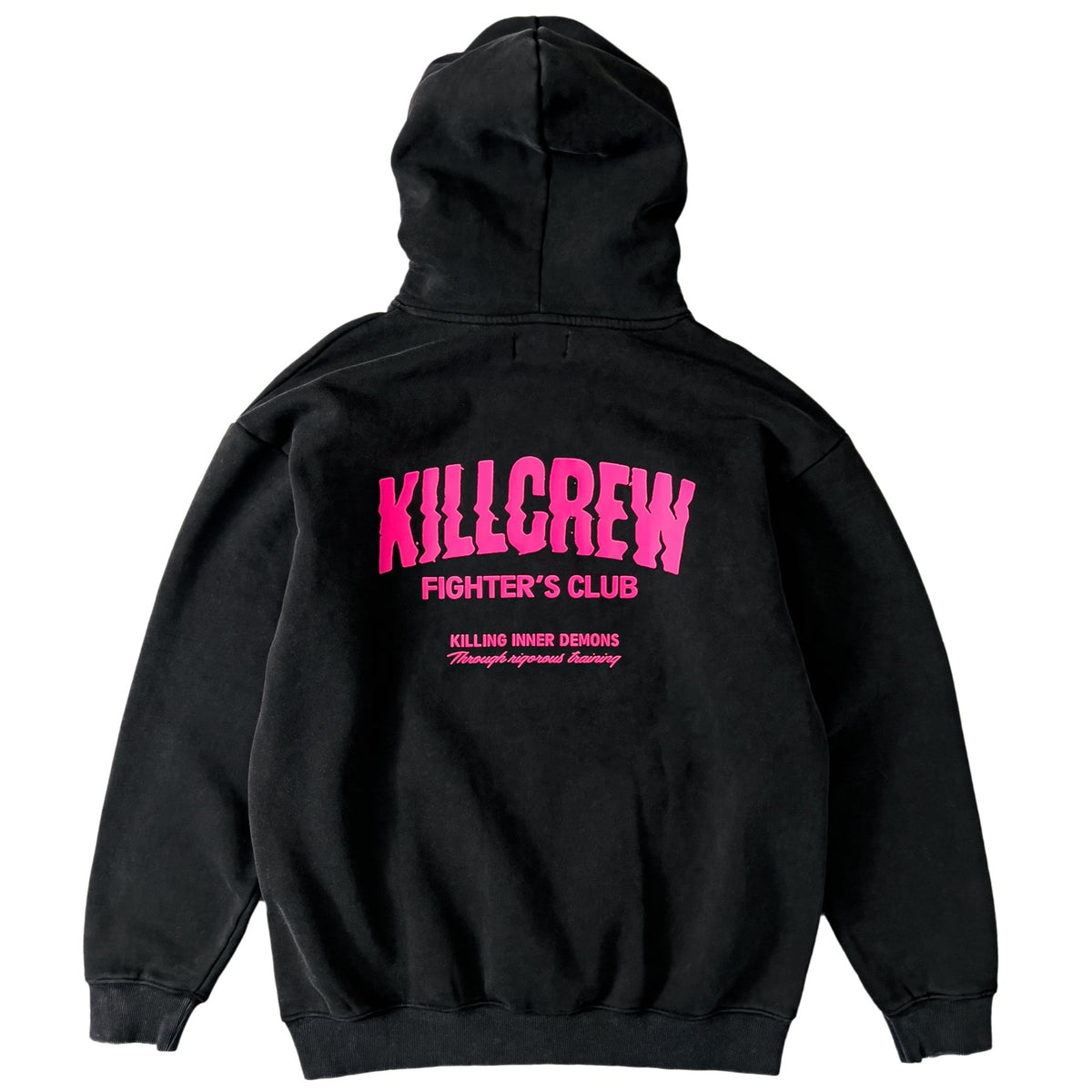 OVERSIZED LUX RIGOROUS TRAINING HOODIE - BLACK / PINK - Kill Crew