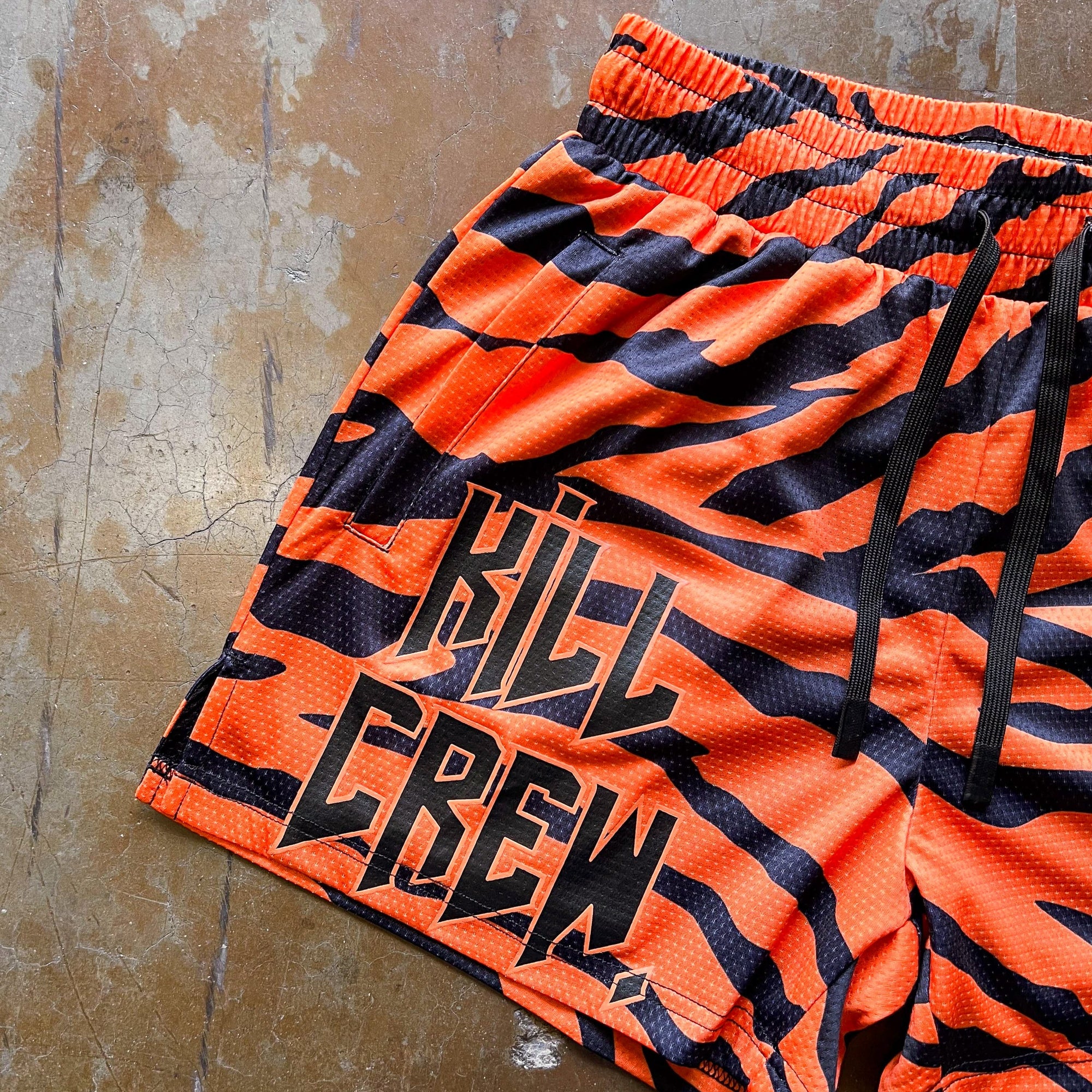MUAY THAI SHORTS (MID THIGH CUT) - TIGER - Kill Crew