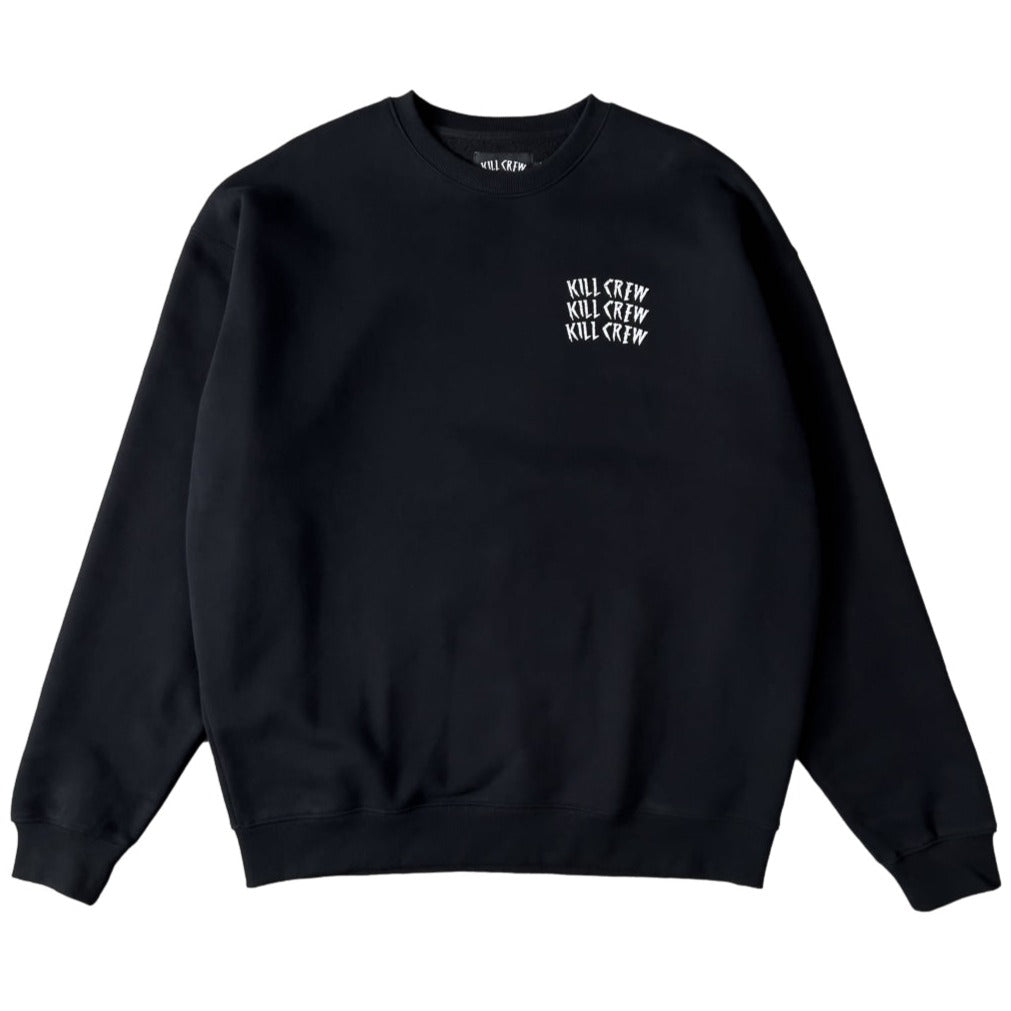 HEAVYWEIGHT LUX WAR WOLF CREW NECK - BLACK / WHITE - Kill Crew