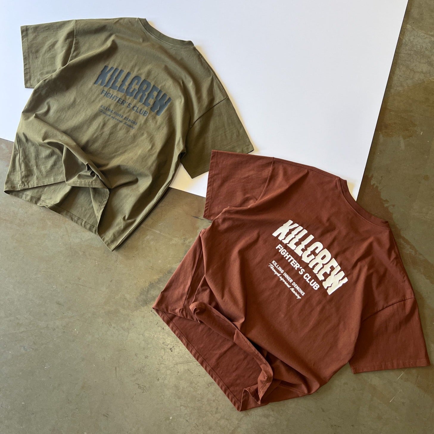 OVERSIZED RIGOROUS TRAINING T-SHIRT - OLIVE / BLACK - Kill Crew