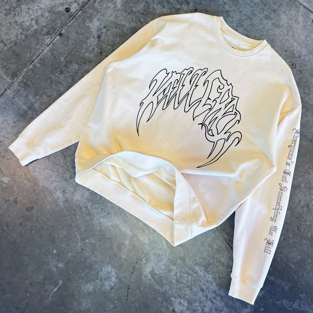 OVERSIZED HEAVYWEIGHT "CLASSIC" CREW NECK - CREAM – Kill Crew