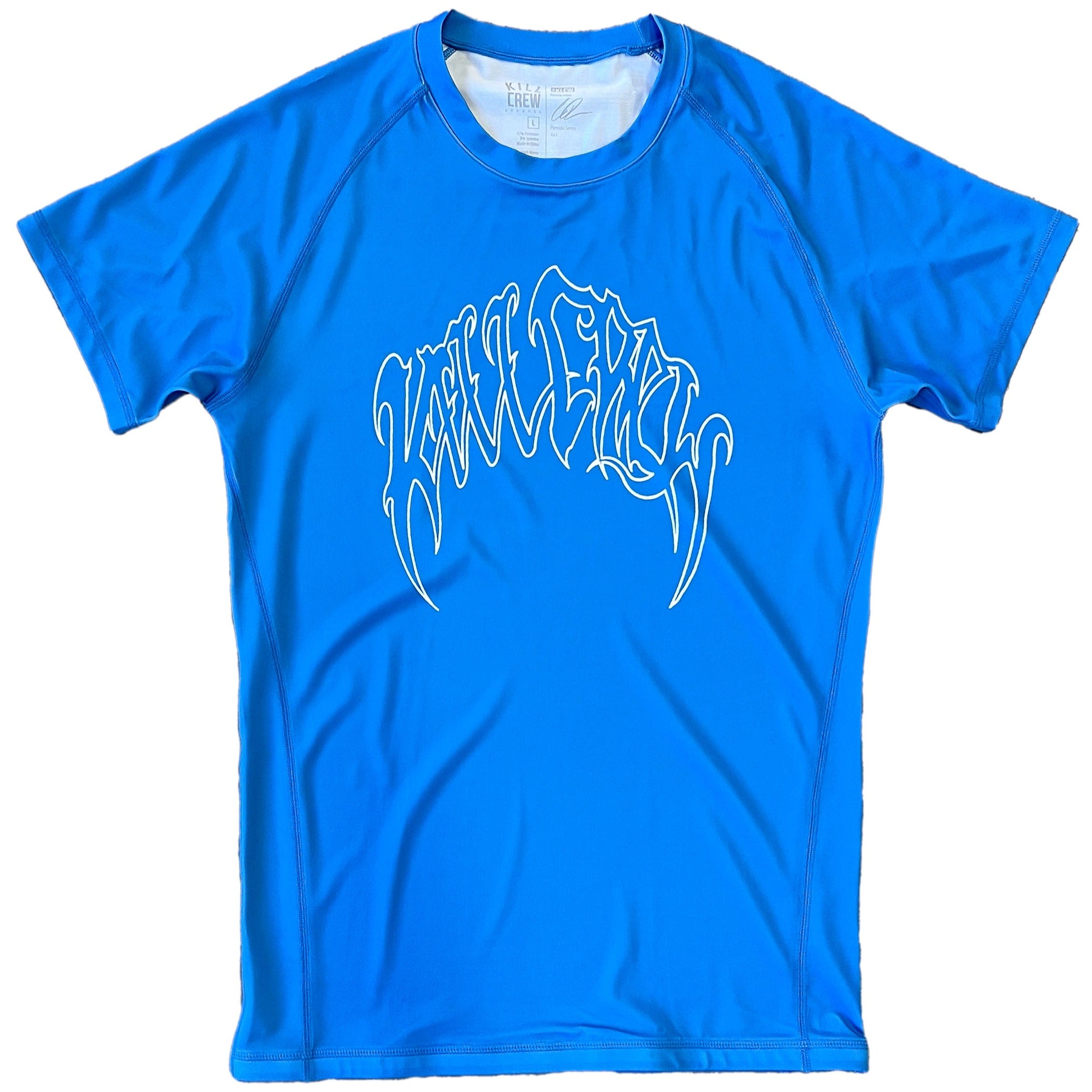 LONE WOLF SHORT SLEEVE RASH GUARD - BLUE – Kill Crew