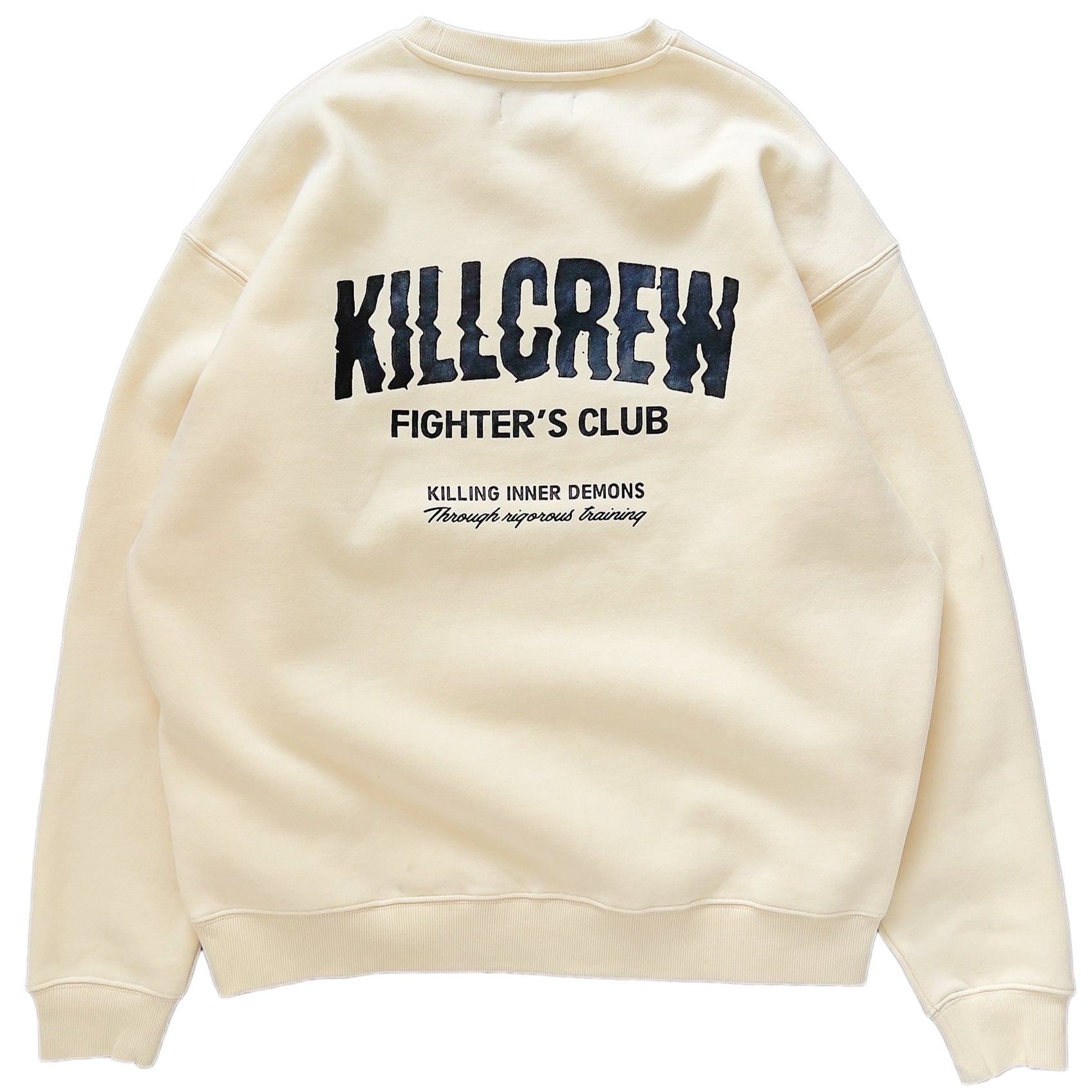 OVERSIZED LUX RIGOROUS TRAINING CREW NECK - CREAM / BLACK – Kill Crew