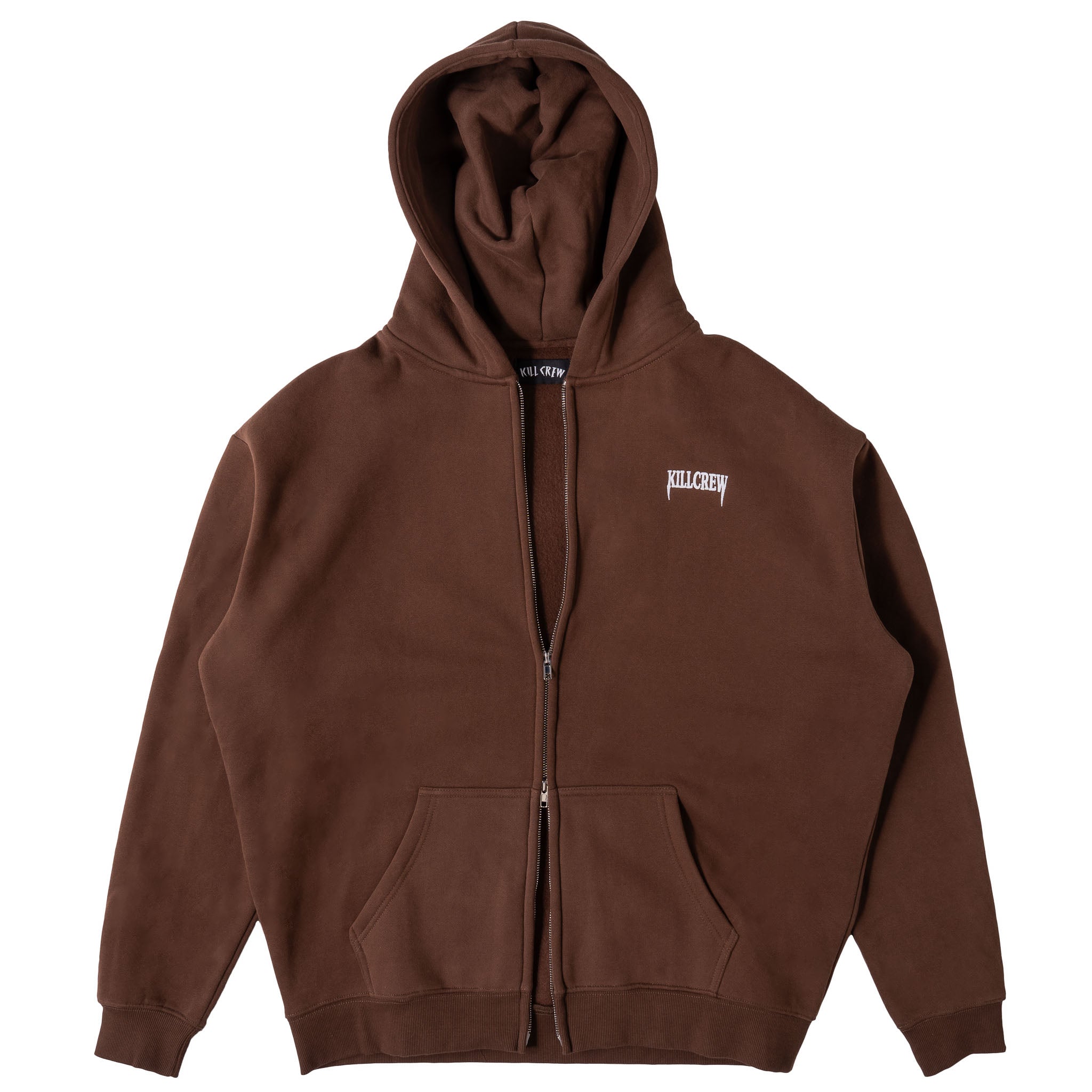 OVERSIZED LUX "SIMPLE" ZIP UP - BROWN – Kill Crew