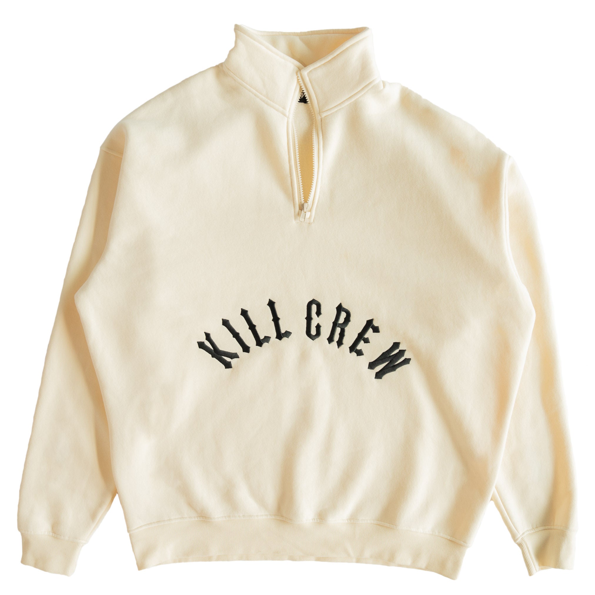 KILL CREW LUX QUARTER ZIP UP - CREAM / BLACK – Kill Crew