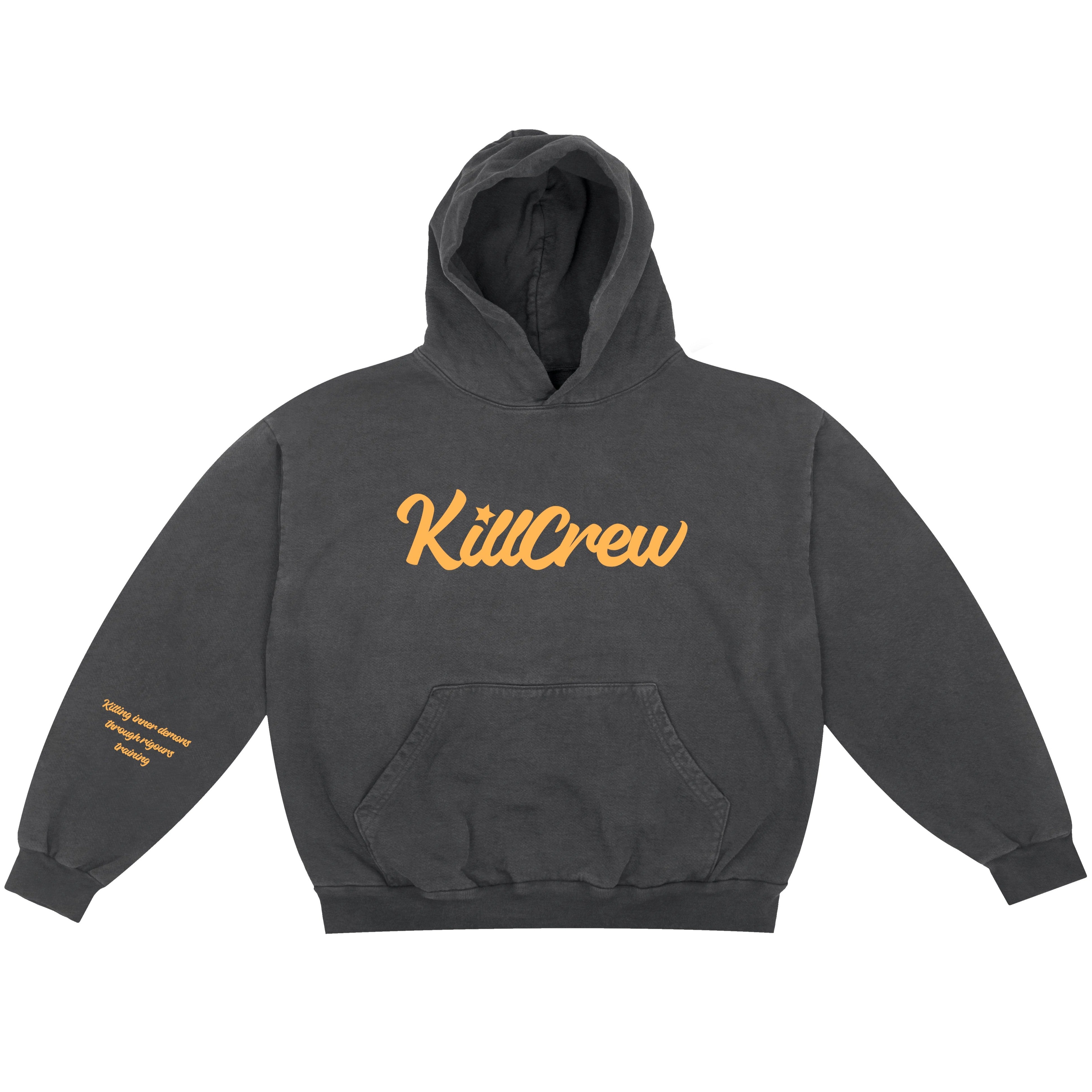 OVERSIZED LUX "SCRIPT" HOODIE - GREY / GOLD – Kill Crew