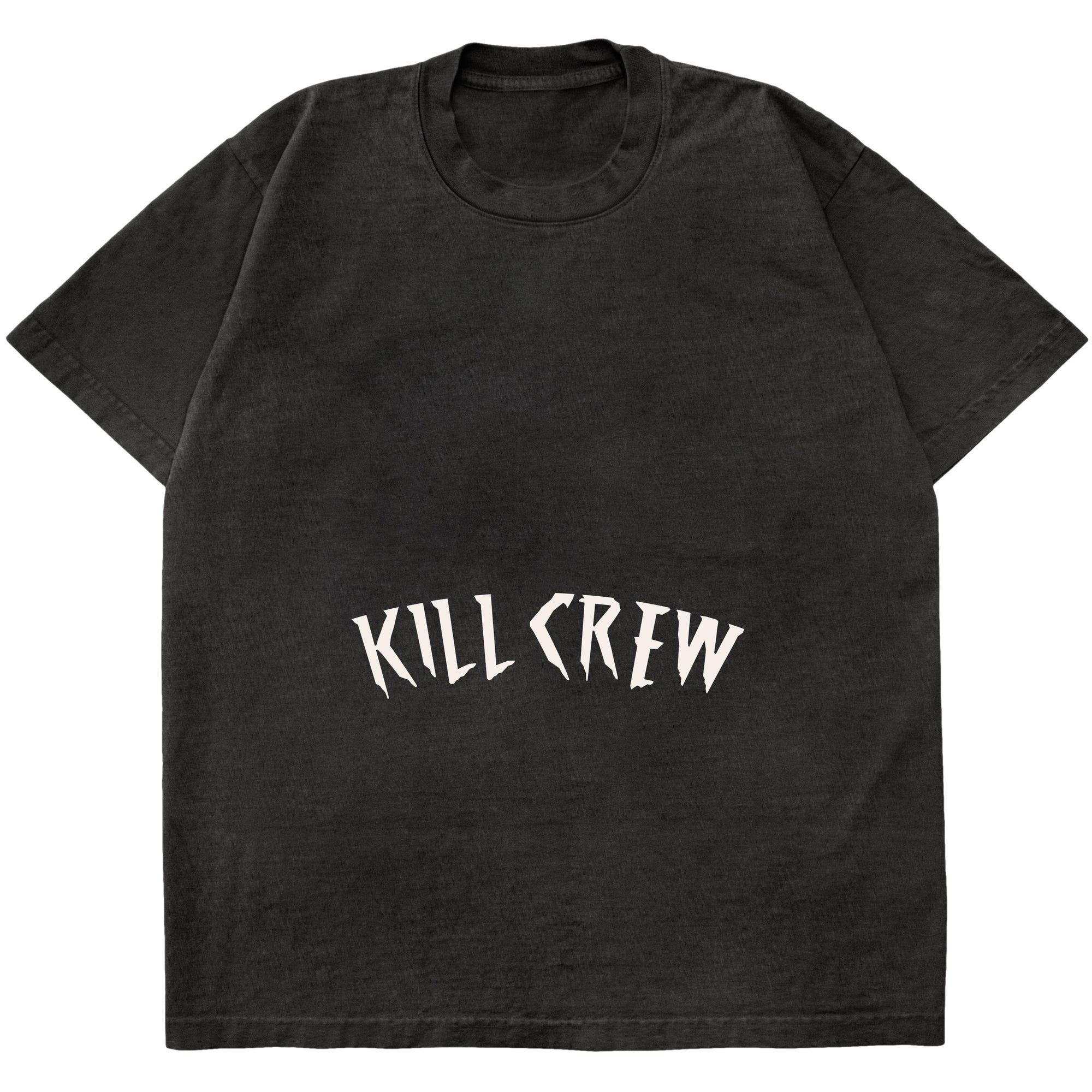 Oversized Lux Acid Wash T Shirt Black White Kill Crew
