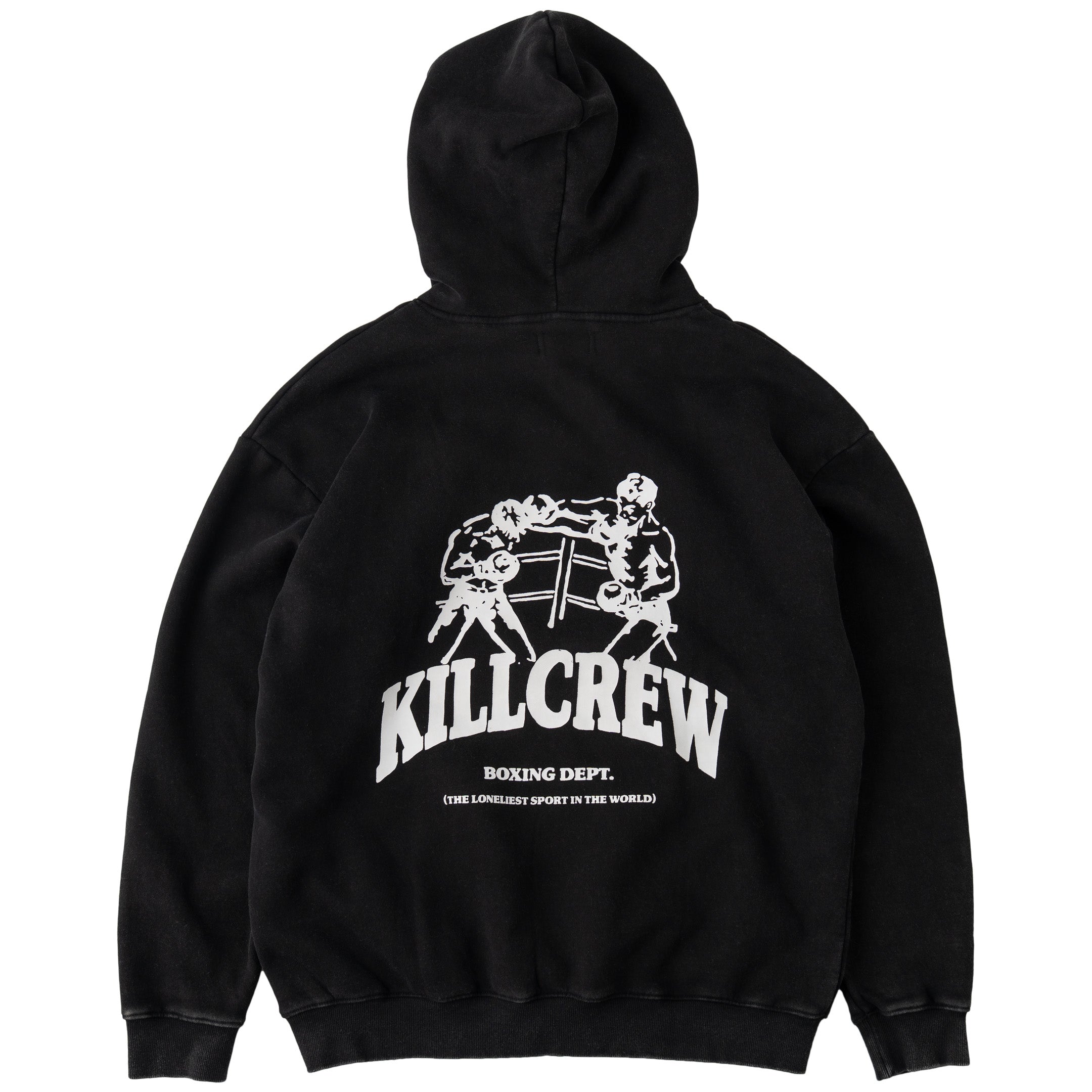 OVERSIZED LUX BOXING DEPARTMENT HOODIE - BLACK / WHITE – Kill Crew