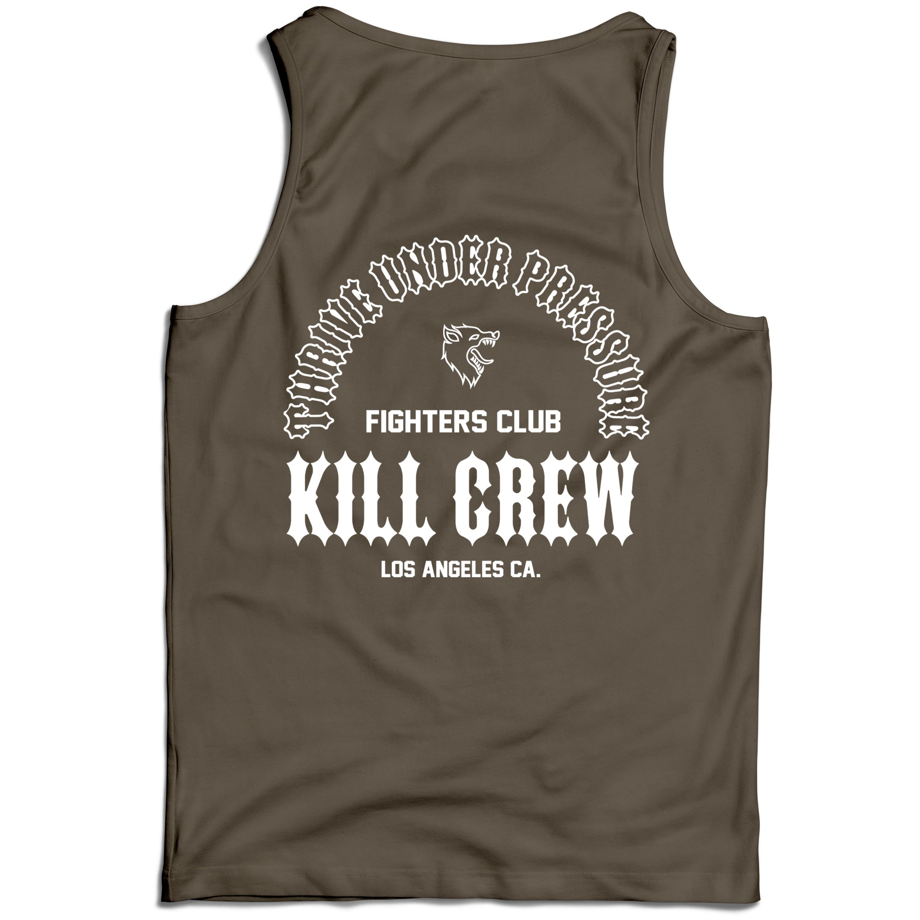 THRIVE UNDER PRESSURE TANK TOP - OLIVE / WHITE – Kill Crew
