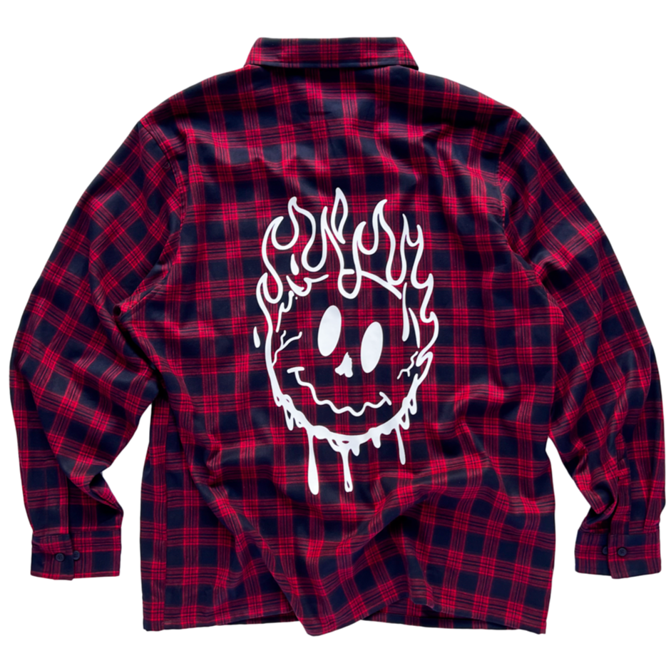 KILL CREW "SMILEY" FLANNEL - RED – Kill Crew