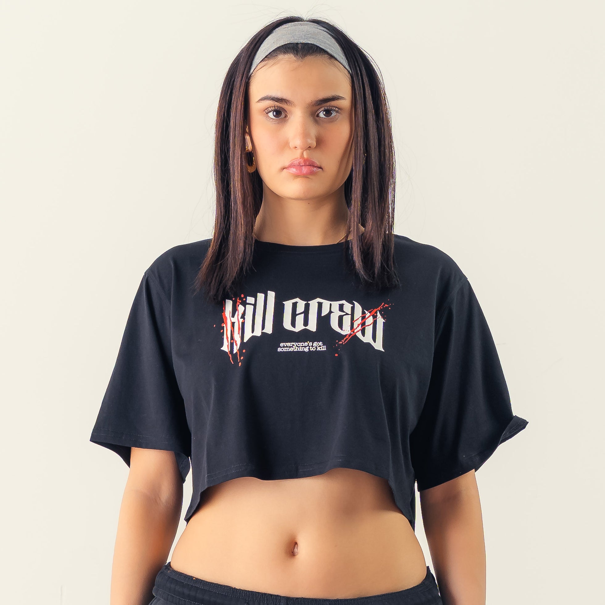 CLASSIC CROP TOP - BLACK / WHITE – Kill Crew