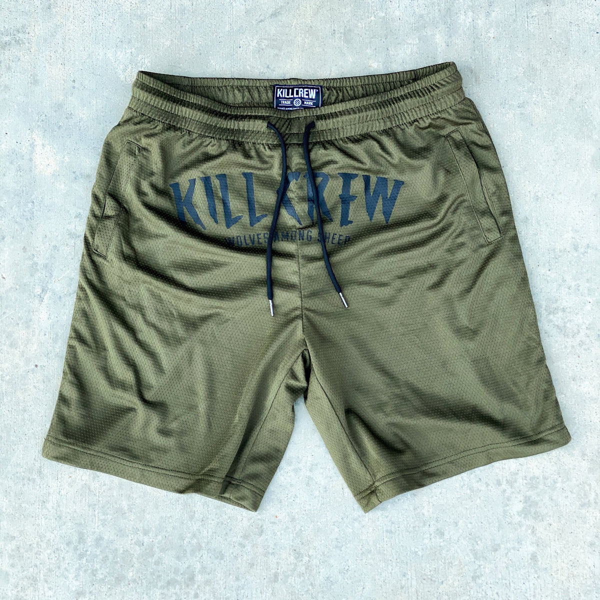 WOLVES SHORTS - OLIVE - Kill Crew