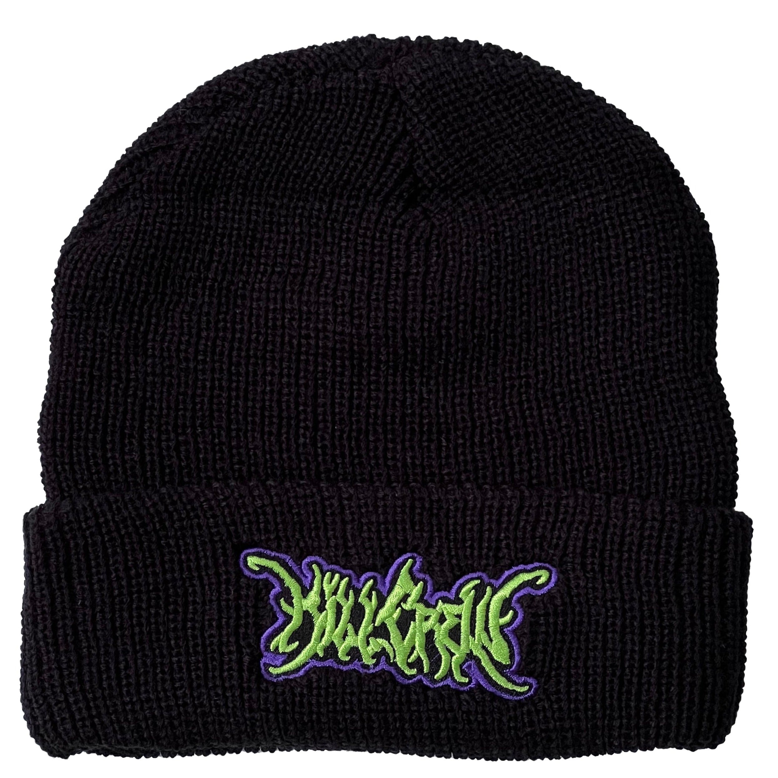 EMBROIDERED CUFFED BEANIE - BLACK / GREEN – Kill Crew