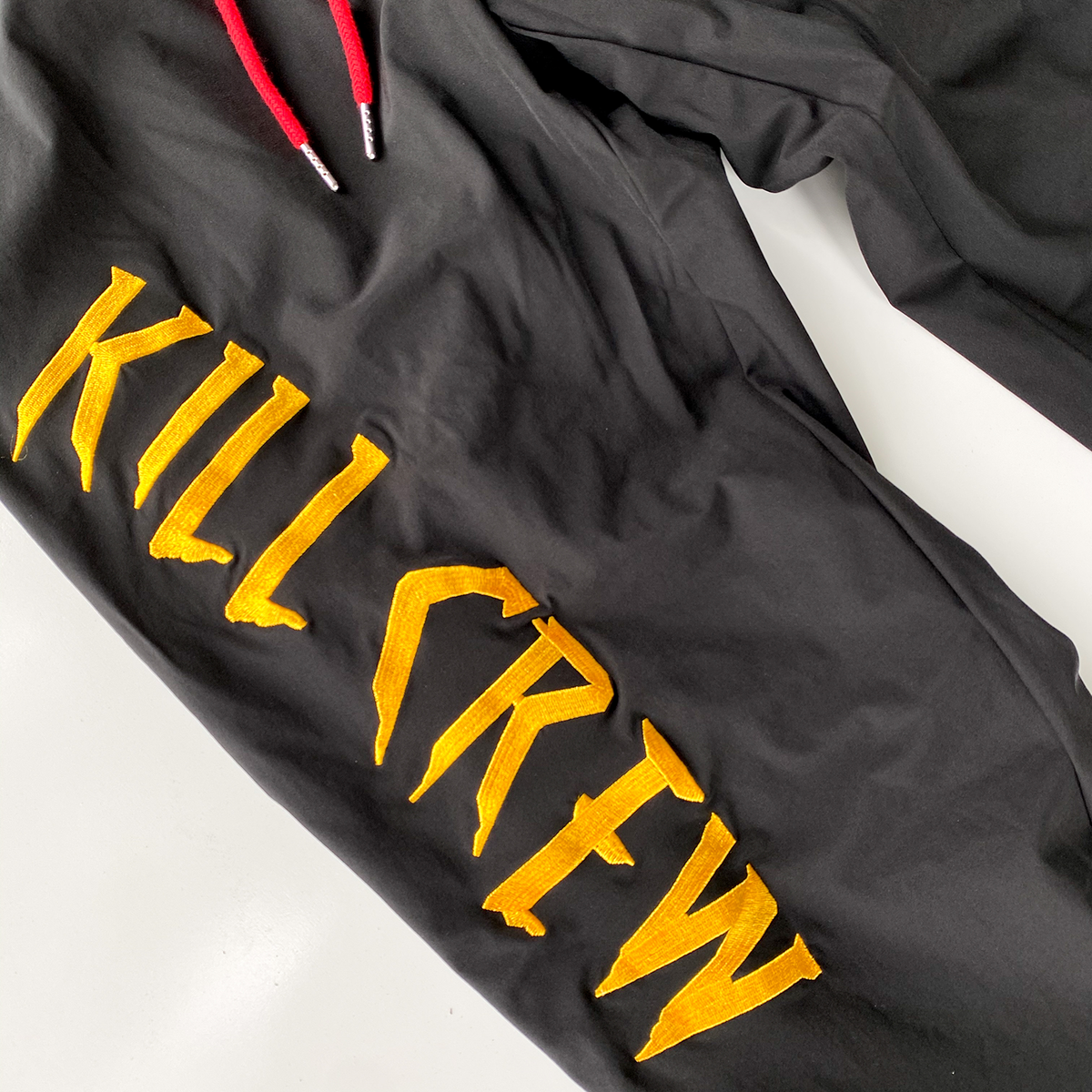 NYLON TECH PANTS - BLACK / GOLD - Kill Crew