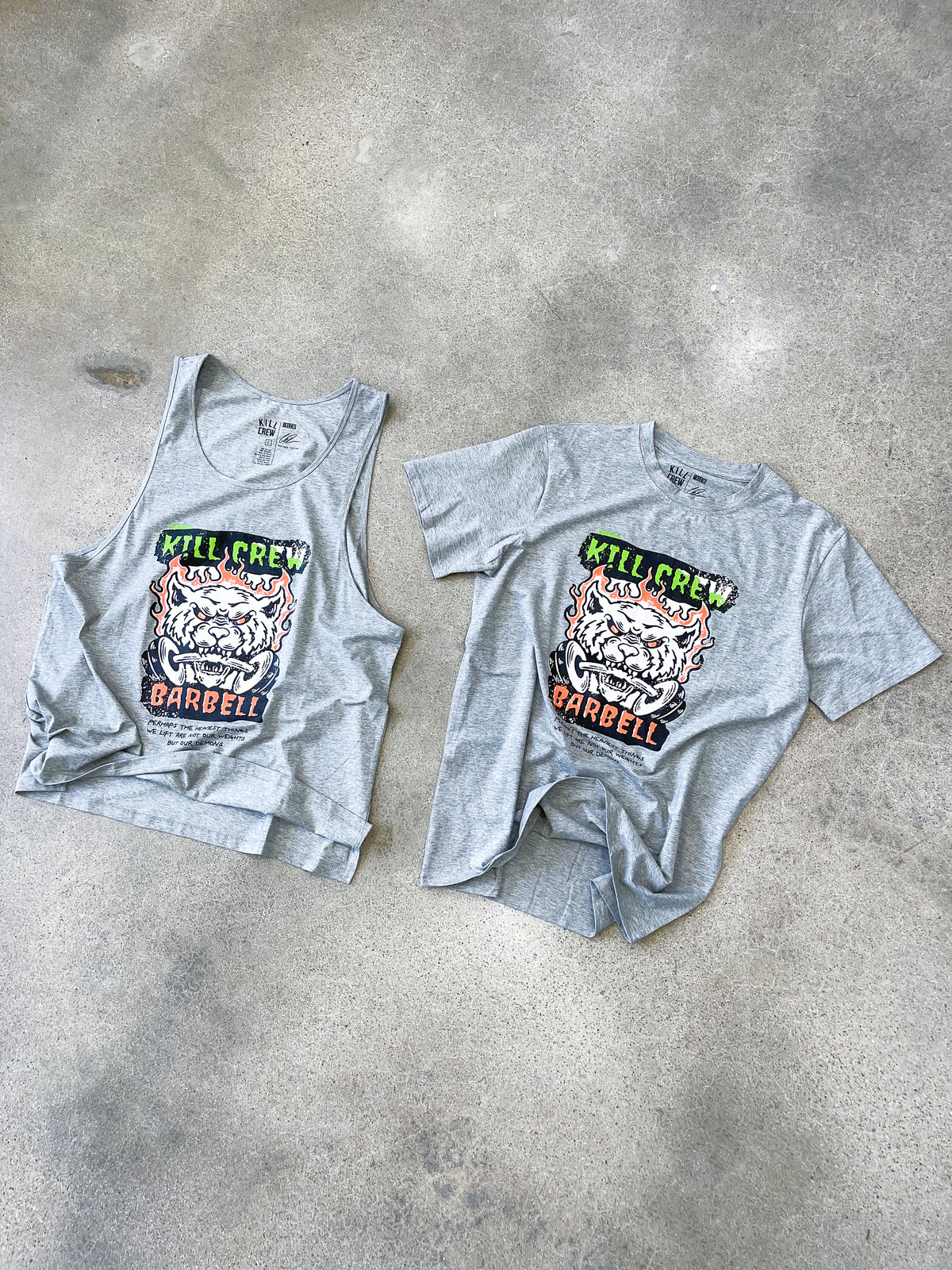 KILL CREW BARBELL TANK TOP - GREY - Kill Crew