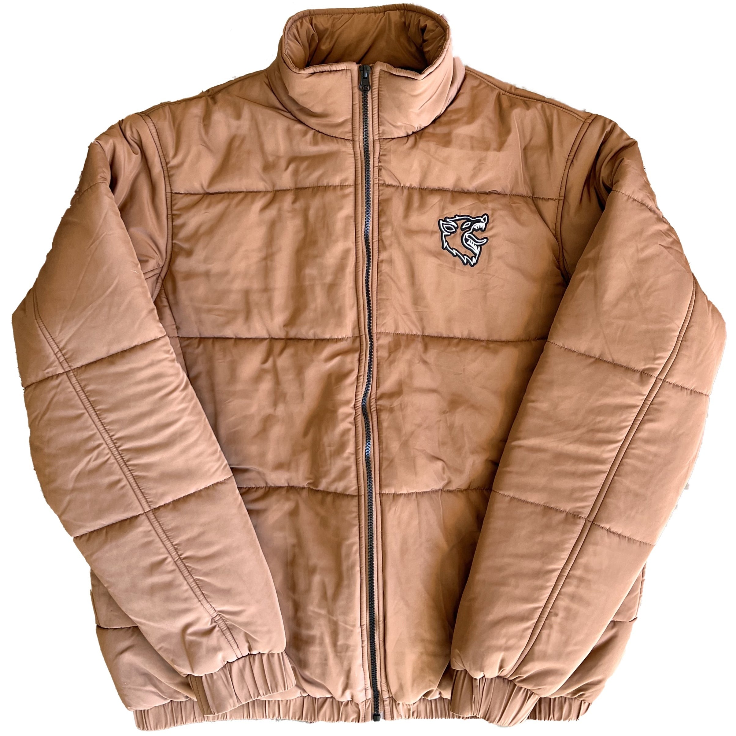 WOLF PUFFER JACKET - BROWN / WHITE – Kill Crew
