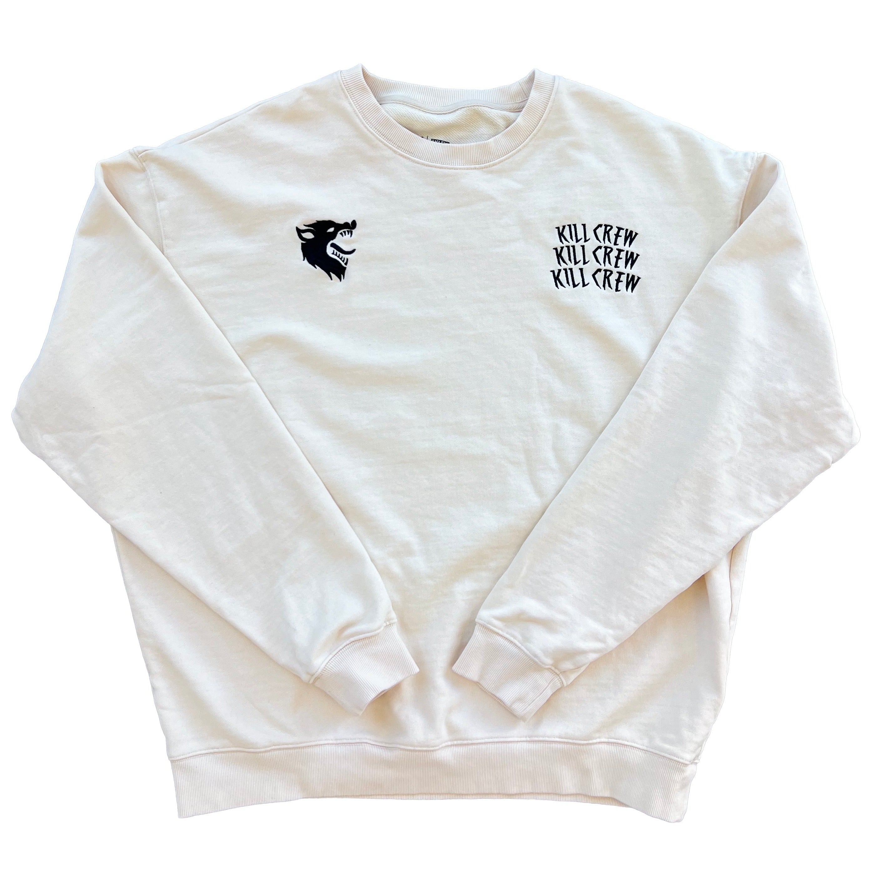 OVERSIZED HEAVYWEIGHT WOLF CREW NECK - CREAM – Kill Crew