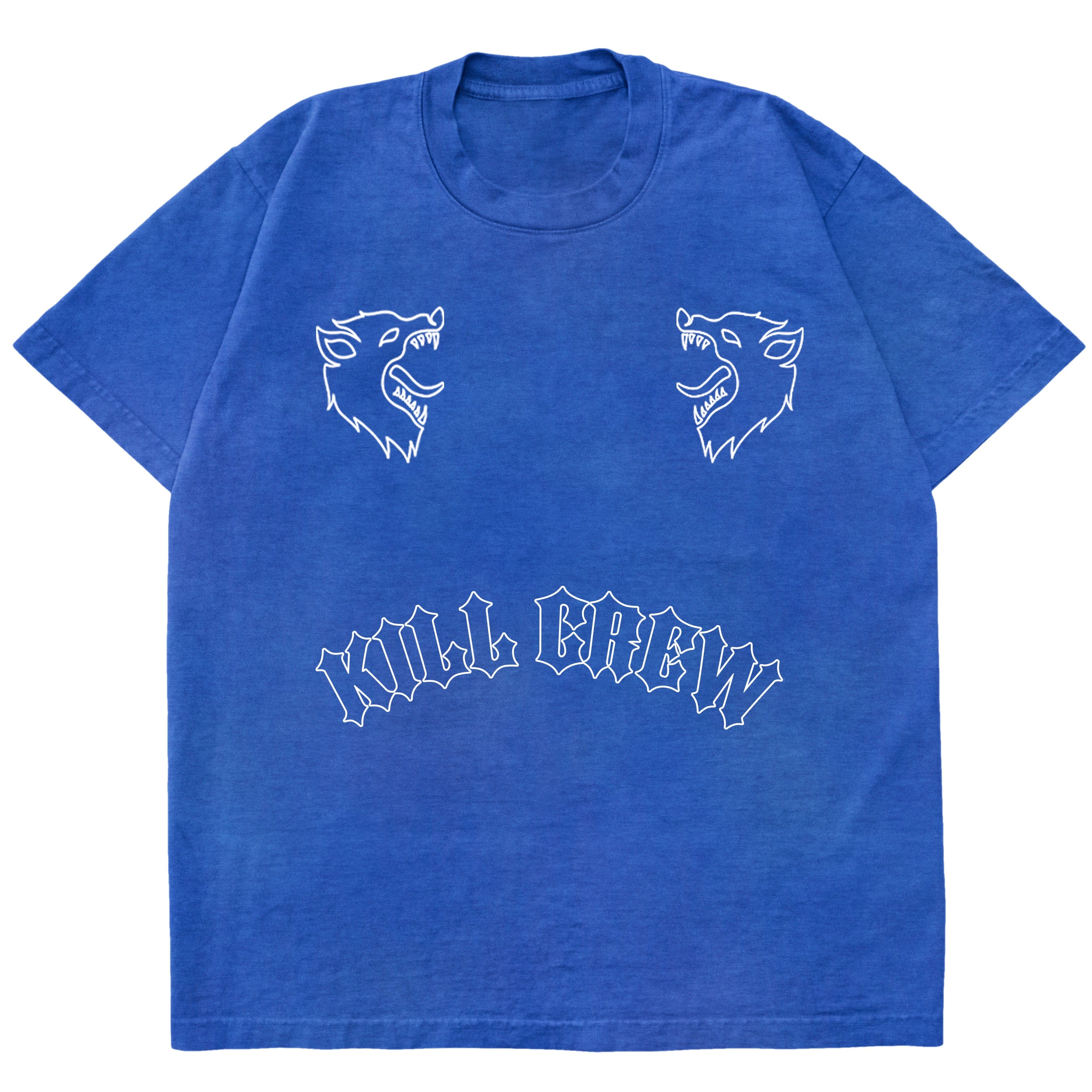 OVERSIZED "TWO WOLVES" T-SHIRT - BLUE – Kill Crew