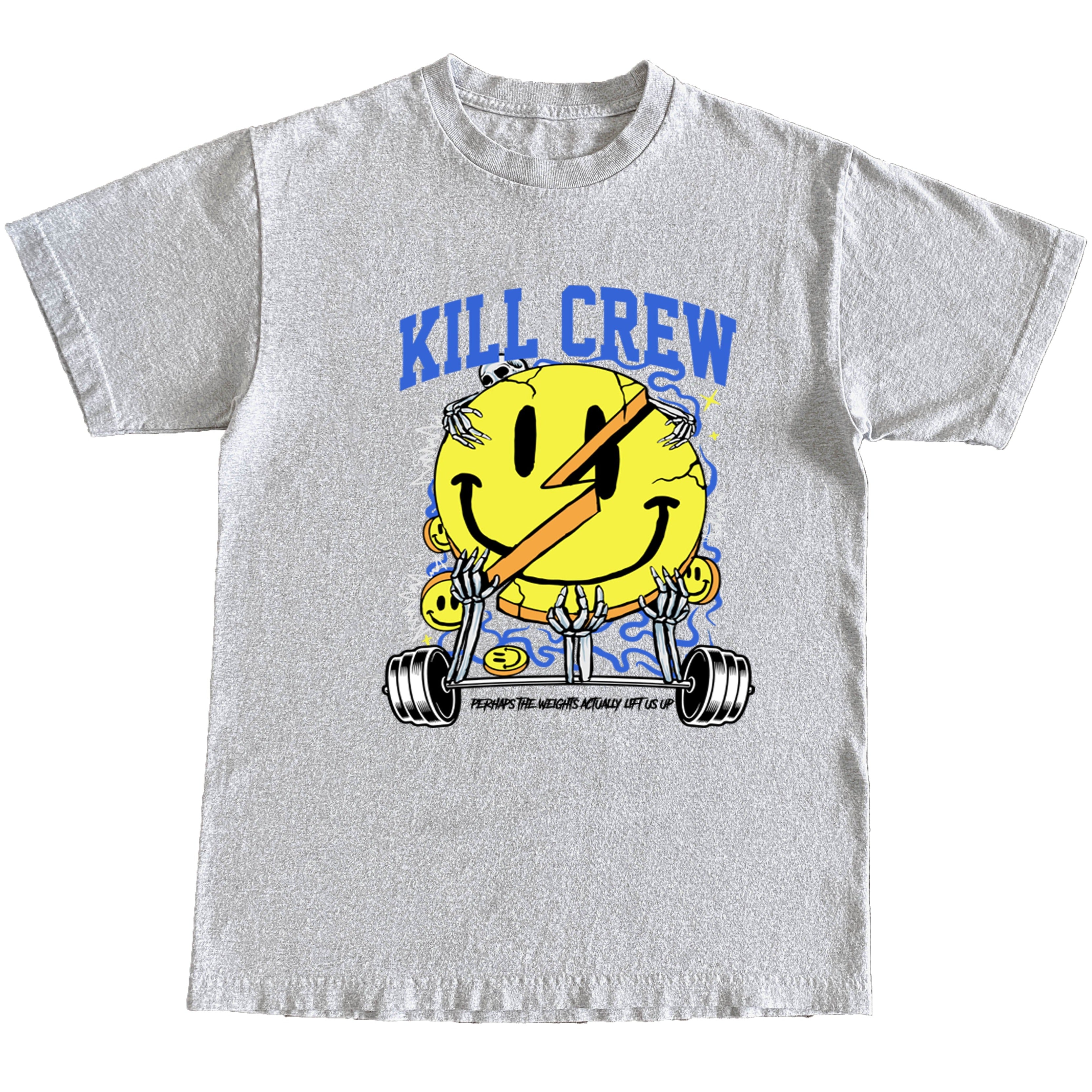 OVERSIZED "WEIGHTS LIFT US UP" T-SHIRT - GREY – Kill Crew