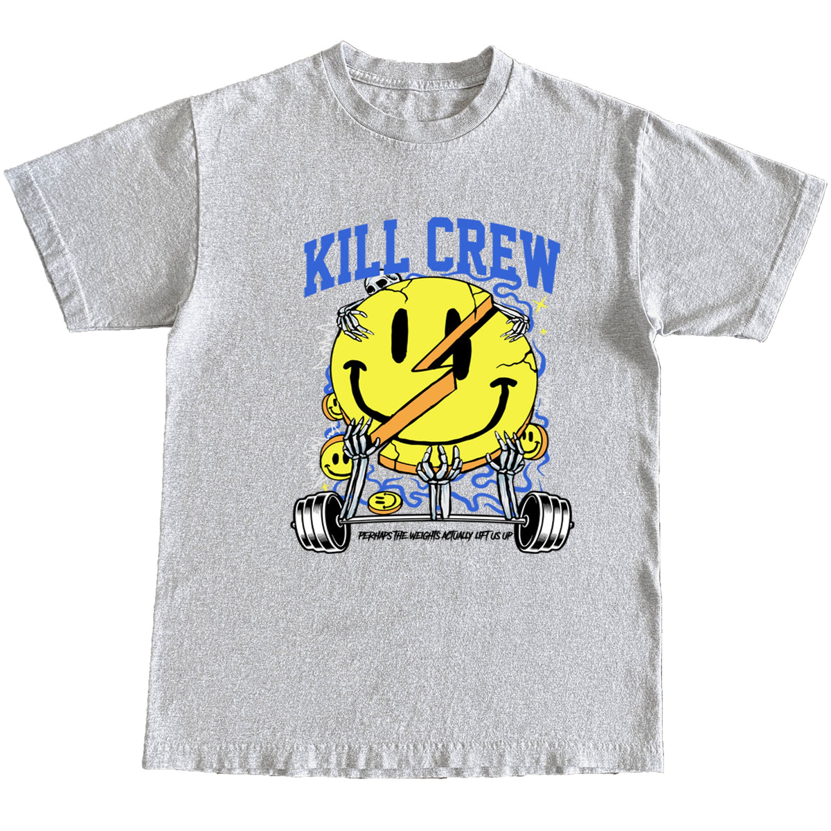 OVERSIZED WEIGHTS LIFT US UP T SHIRT GREY Kill Crew OVERSIZED WEIGHTS LIFT US UP T SHIRT GREY Kill Crew