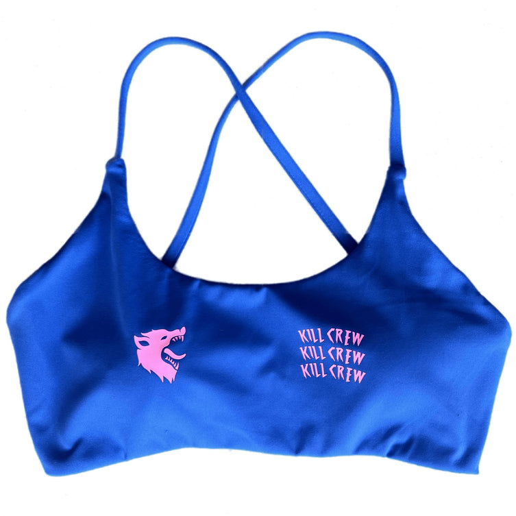 WOLF LOW SUPPORT SPORTS BRA - BLUE / PINK – Kill Crew