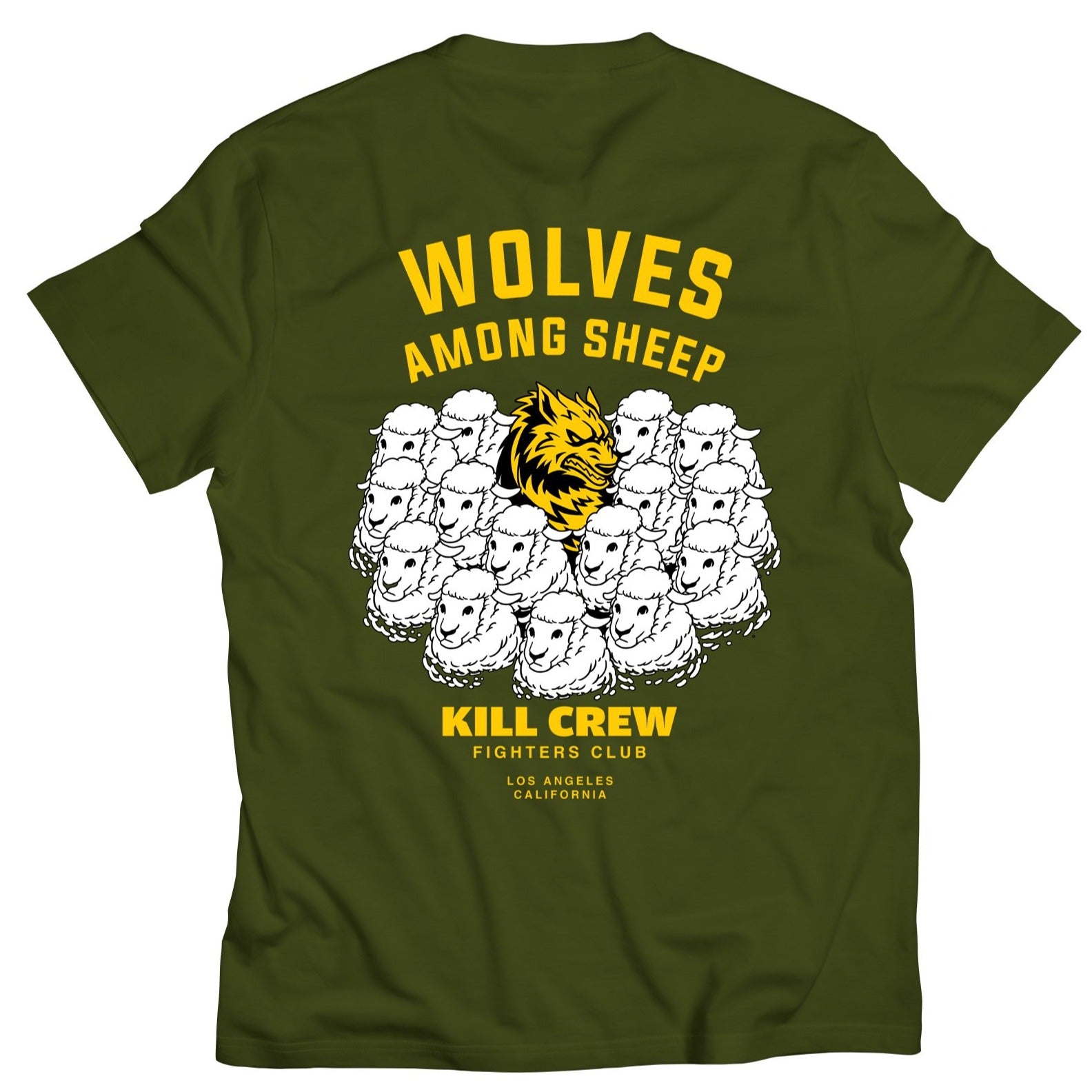 WOLVES AMONG SHEEP T-SHIRT v2 - OLIVE - Kill Crew